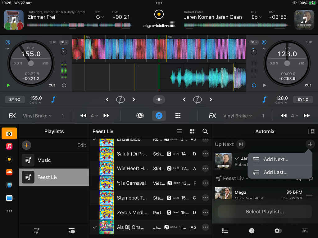 How to add a song as up next from the queue if a playlist is on Automix - Questions - Algoriddim ...