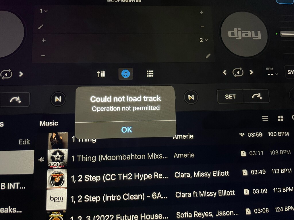 DJAY 5 - Songs will not load from my library - Questions - Algoriddim Community Forums