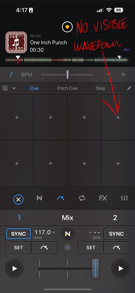 Waveform not visible portrait mode iPhone. - Questions - Algoriddim Community Forums