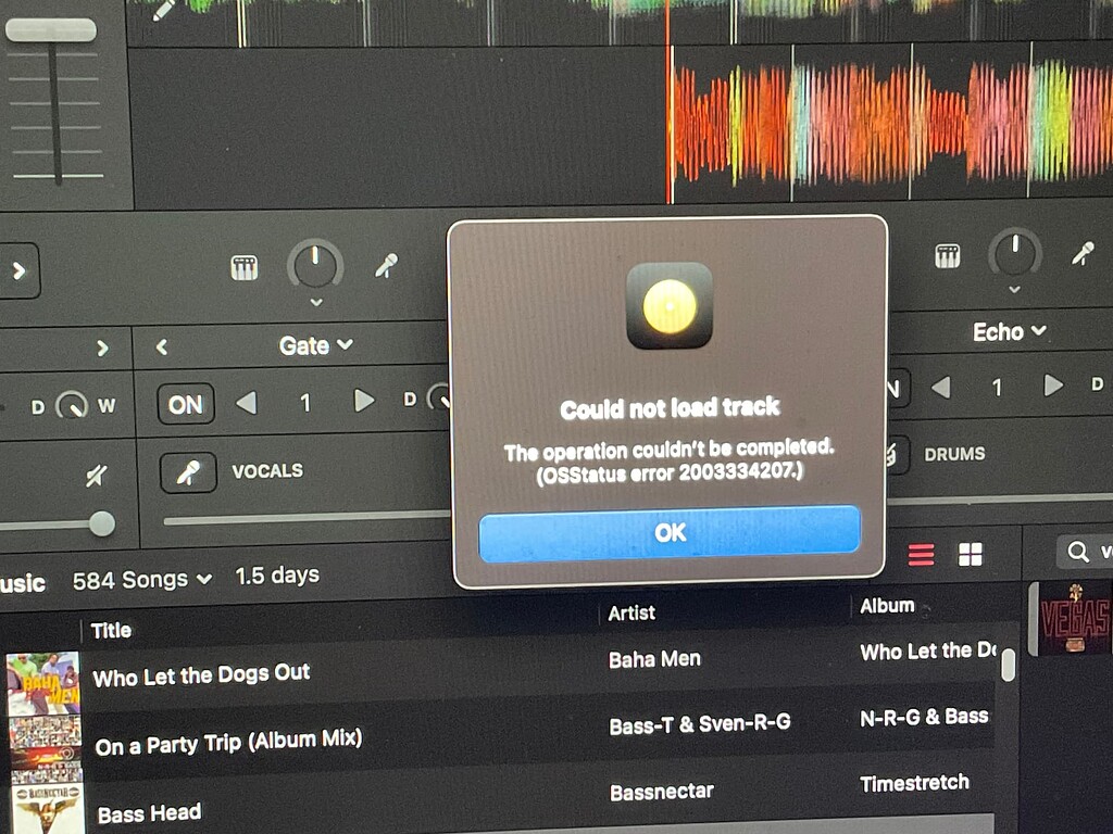 Error code again - Bug Reports - Algoriddim Community Forums