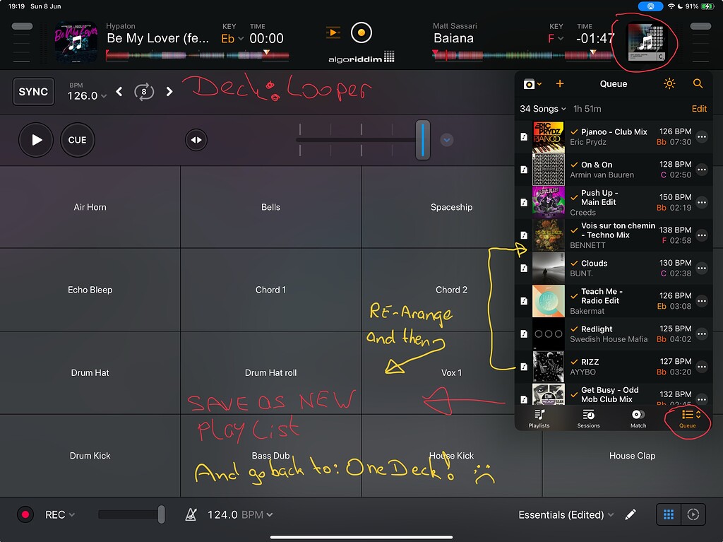 Playlist Workflow Limitation – One Deck mode - Suggestions - Algoriddim Community Forums