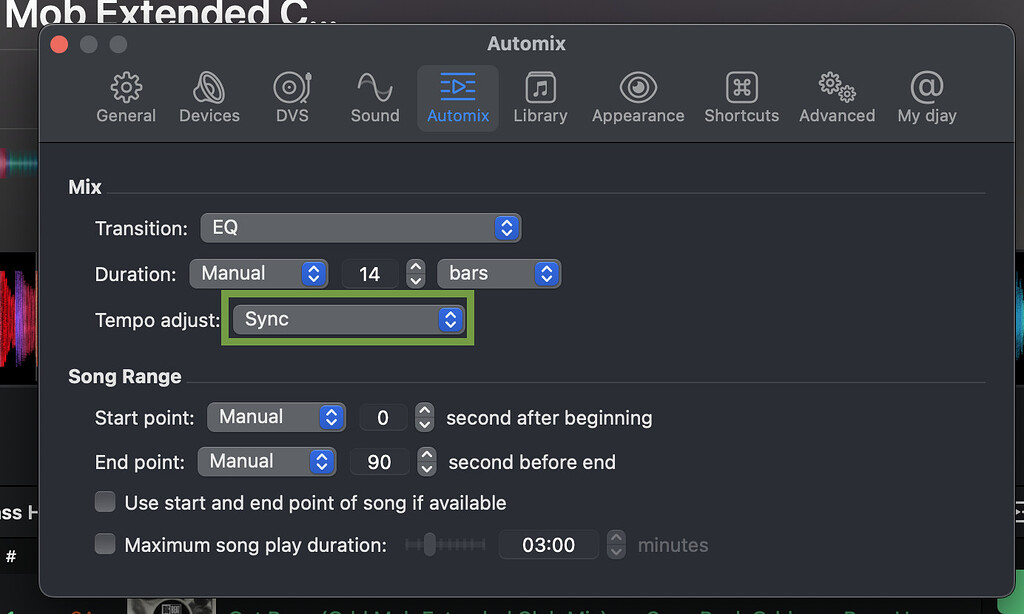 Automix Tempo Blending When Set To Sync Only Questions Algoriddim