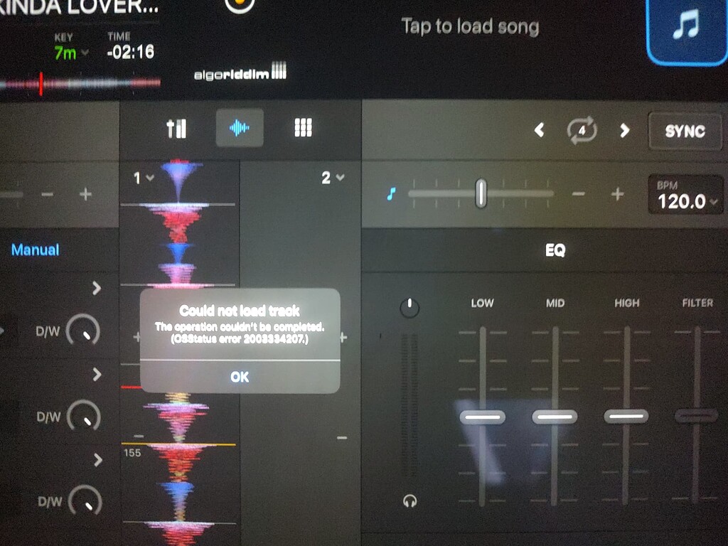 OSSTATUS error 2003334207??? - Questions - Algoriddim Community Forums