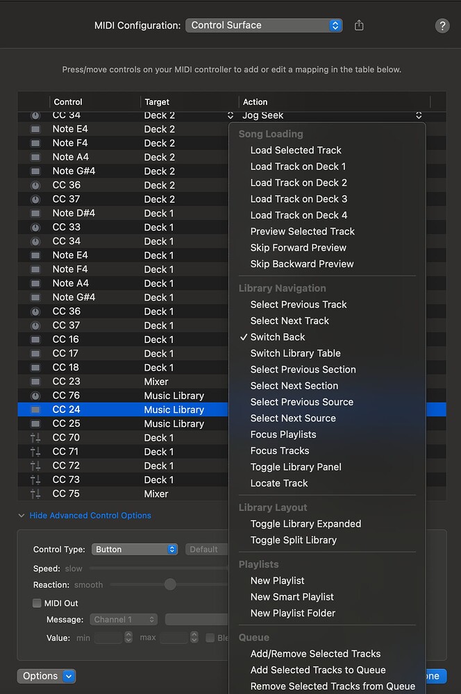 MIDI mapping for library selection knob - Questions - Algoriddim Community Forums